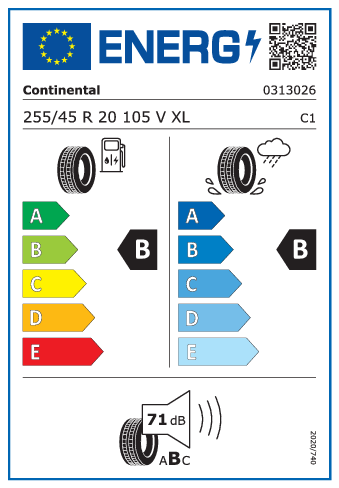 255/45R20 105V XL FR PremiumContact C ContiSilent
